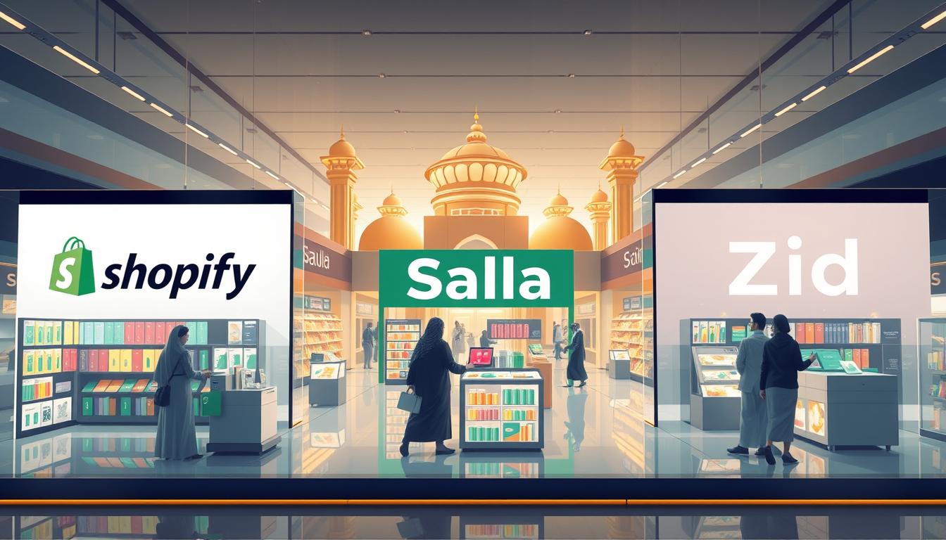 مقارنة شاملة بين Shopify و Salla و Zid لسوق السعودية